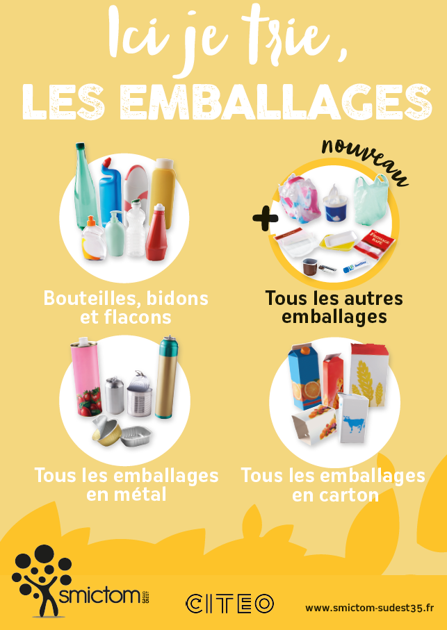 Affiches de tri - Emballages - Smictom Sud Est 35 | Smictom Sud Est 35
