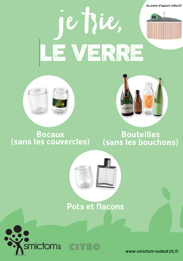 Affiches de tri - Verre - Smictom Sud Est 35 | Smictom Sud Est 35